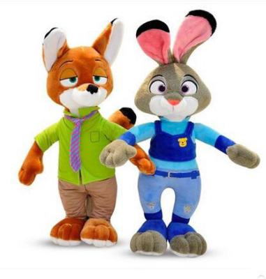 中国 ブラウンおよび緑の Zootopia ディズニーのプラシ天のおもちゃのぬいぐるみ柔らかい材料 販売のため