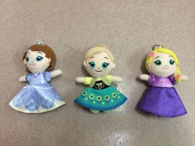 China 4 inch Lovely Frozen Plush Keychain Stuffed Toys Red Blue Yellow for sale