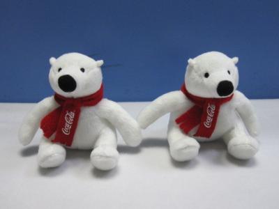 Cina spinta sveglia Keychain dell'animale farcito dell'orso polare della coca-cola di Natale di 12cm in vendita
