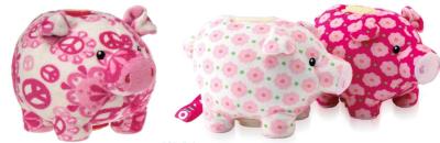 China Fashion Pink Stuffed Animal Piggy Bank Personalized For Coin Collection for sale