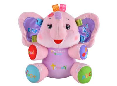 China Sprechende blauer Elefant-nette Baby-Plüsch-Spielwaren mit Musik-Tieren für das Baby-Lernen zu verkaufen