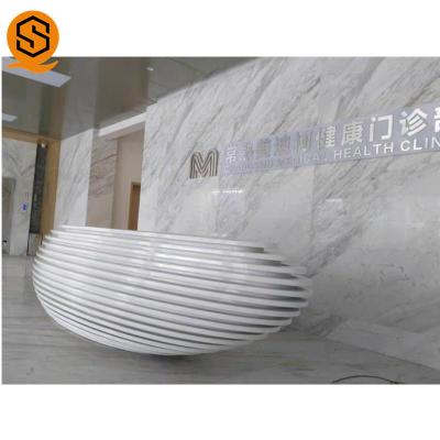 China No bubbles Curved Oval Reception Desk Airport Reception Area Desk for sale