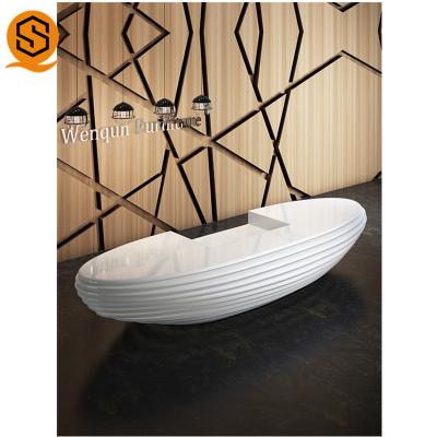 China No bubbles Curved Oval Reception Desk Airport Reception Area Desk for sale