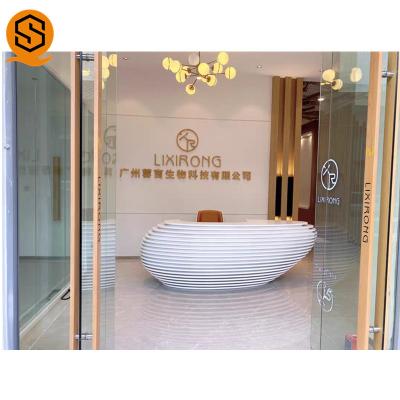 China No bubbles Curved Oval Reception Desk Airport Reception Area Desk for sale
