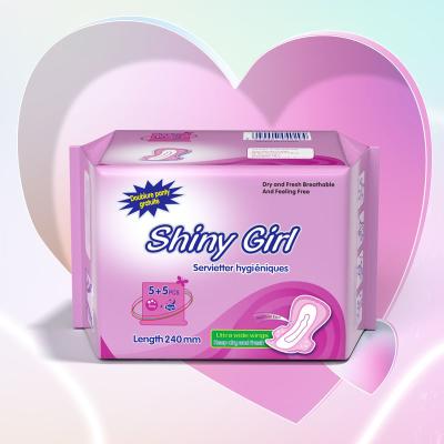 China ISO9001 Soft Cotton Disposable Sanitary Napkin Pads 240mm For Night Use for sale