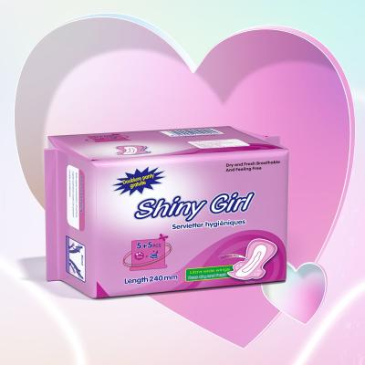 China ISO9001 Soft Cotton Disposable Sanitary Napkin Pads 240mm For Night Use for sale