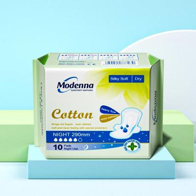 China Thick Sanitary Napkin 100 Certified Girl Pads Cotton Organic Female Pad For Heavy Flow for sale