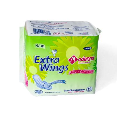 China Fabrieken in de fabriek Super dunne wegwerp niet-geweven hygiënische servetten Pad met blauw afdruk voor dag en nacht gebruik for sale
