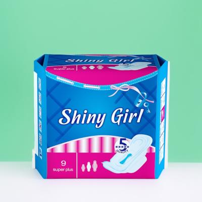 Chine 285mm Femmes ailées serviette hygiénique Excellente absorbance Souples coussinets non tissés pour le confort à vendre