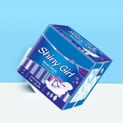 중국 생리용으로 일회용 하얀색, 파란색 칩이 있는 비조직 생리용 휴지 판매용