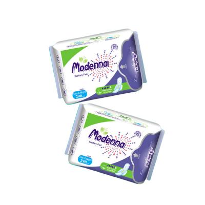 Китай Хорошая проницаемость Ультрапоглощающая прямоугольная хлопчатобумажная санитарная салфетка с непроницаемым клеем продается