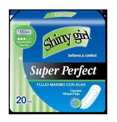 China Thick Disposable Sanitary Napkin with White Color and Absorption Capacity of 50-200ml for sale