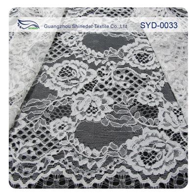 China Black Dress Corded Chantilly Lace Fabric / Embroidered Lace Fabric for sale