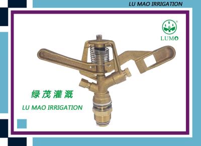 China Gold Brass Low Pressure Impact Sprinkler With 360 Degree Rotation for sale