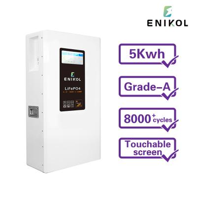 China Lifepo4 51.2V 48V 200AH Solar Battery Pack with BMS and Communication Touch Screen Te koop