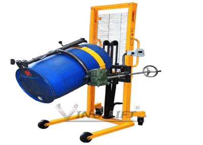 China Yellow  Hydraulic Drum Transport Equipment Vertical - Lift With Scale for sale