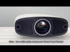 Flyin Q7 1080p Alta definição Home Entertainment Cinema Projector LCD Dual alto-falantes Bluetooth 100 polegadas tela Dual banda WIFI