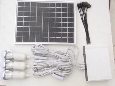 China 10W/7AH Li-ion lithium battery solar home power system with 3pcs LED 3W bulbs switch cable CE/TUV for sale