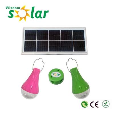 China Factory price Solar lamps with 2 LED bulbs high lumens for home lighting , camping, fish, hiking for sale