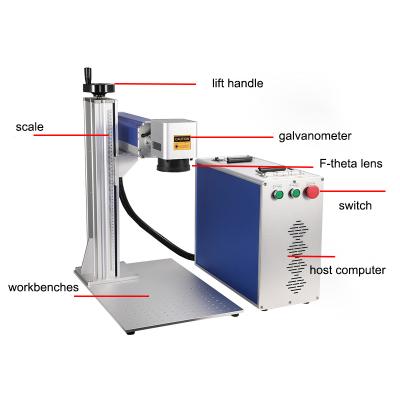 China Air Cooling Fiber Laser Marking Machine with 1 Year Warranty and 8000-20000mm/s Marking Speed for sale