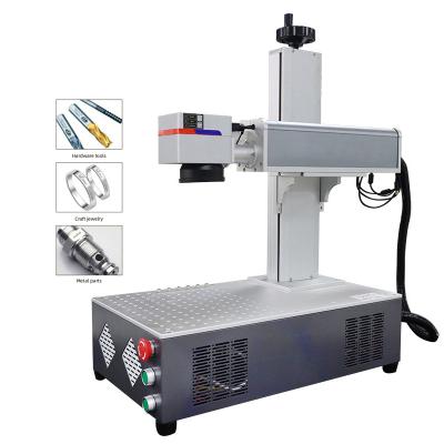 China Desktop Fiber Laser Marking Machine With Rotating Axis for Metal Surface Marking for sale