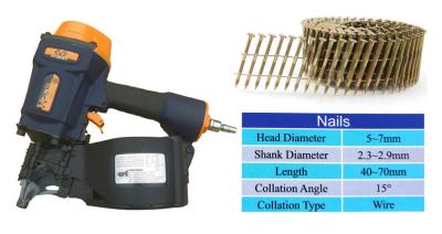 Cina Supporto personalizzato OEM Pallet Making Coil Nail Gun HPCN70 in lega di alluminio in vendita