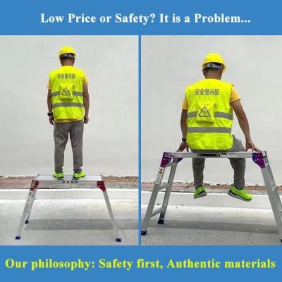 China 120cm Height Foldable Work Platform Stool for Car Washing and Household Climbing for sale