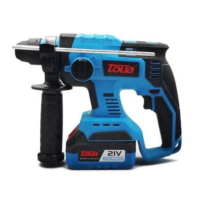中国 軽量 21V ブラシレス 電動 ハンマー ドリル 2pcs 4.0Ah リチウム バッテリー 販売のため
