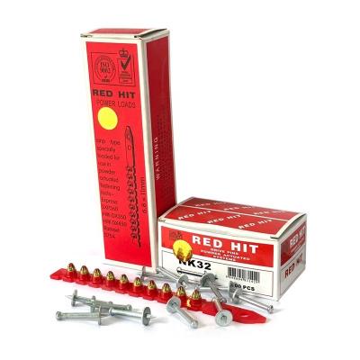 China Concrete Nail RED HIT 6.8*11 Power Loads and NK32 Drive Pins with Flat Head Style for sale
