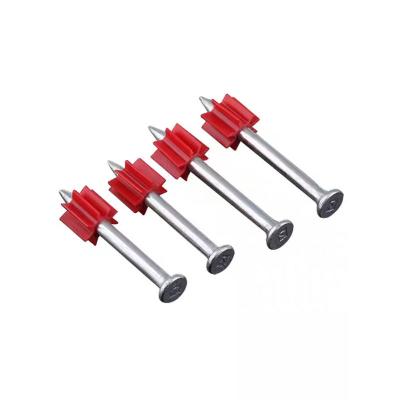 China NS301 301T PD Nails with Red Flute Smooth Shank 60 Steel Shooting Concrete Nails for sale