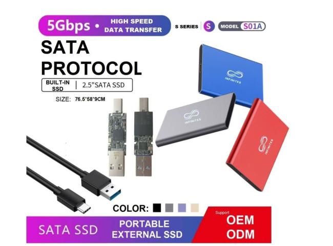 Shenzhen SSD Factory Different Capacity High Speed Data Transfer Portable External SATA SSD Built in SSD 5gbps Ngff and Nvme Interface OEM SSD