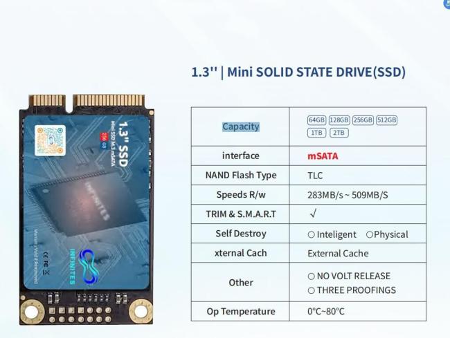Shenzhen Electronics Tech 2TBB2&prime;&prime; Mini Solid State Drive (SSD) Msata 2tb Speeds R/W 283MB/S ~ 509MB/S Capacity 32GB/64GB/128GB/256GB/512GB/1tb/2tb