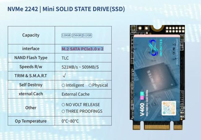 Shenzhen High Tech 512GB M. 2 SATA Pcle3.0 X 2 Solid State Drive (SSD) Msata 512GB Speeds R/W 283MB/S ~ 509MB/S Capacity 128GB/256GB/512GB