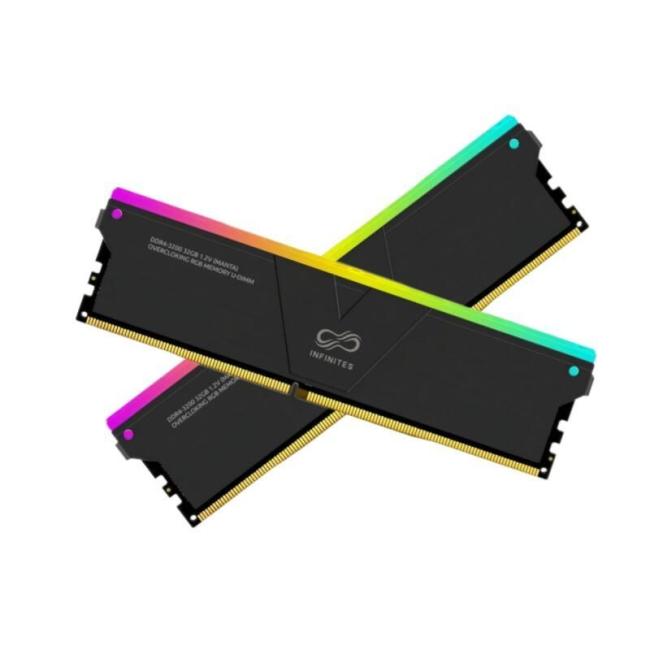 Infinites Memory Solution DDR4 288pin 32GB (2*16GB) 3200MHz Udimm PC-25600 1.35V Non Ecc Gen 4 RGB Gameing Memory Stick Kits