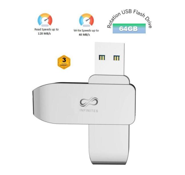 Infinites 16GB USB 2.0 Flash Drive No Software Installation Required Plug and Play