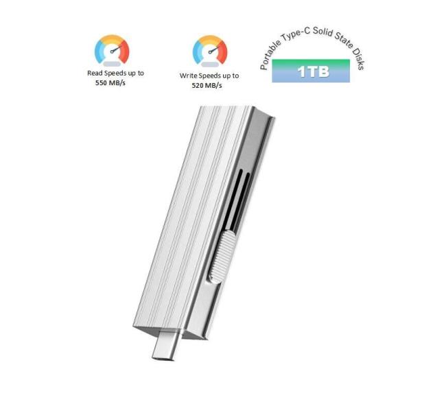 Infinites Portable Type-C Solid State Disks Sk USB 3.2 Flash Drive Provides a Read Speed of up to 550MB/S and a Write Speed of 520MB/S 512GB