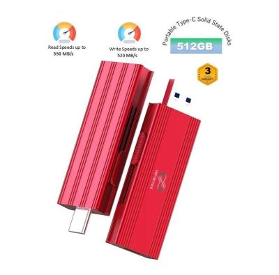 Cina Disco di stato solido portatile OEM USB C Ssd Disco rigido esterno 128GB USB 3.2 Stick in vendita