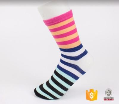 China Fashionable striped design young girl school cotton socks women socks lady socks for sale