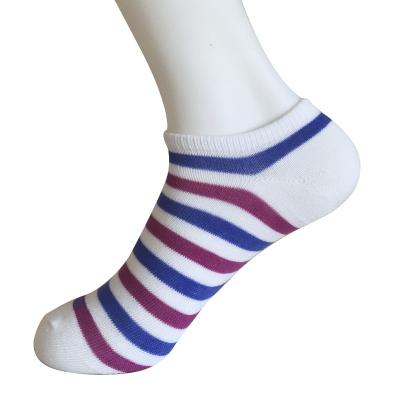 China Hot Selling Wholesale Striped Design Polyester Ankle Socks For Women for sale