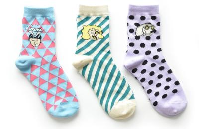 China Lovely cartoon design crew cotton socks for women for sale
