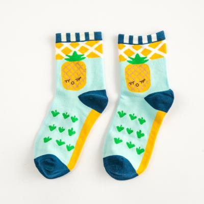 China Colorful lovely cartoon jacquard design ODM spring cotton socks for women for sale