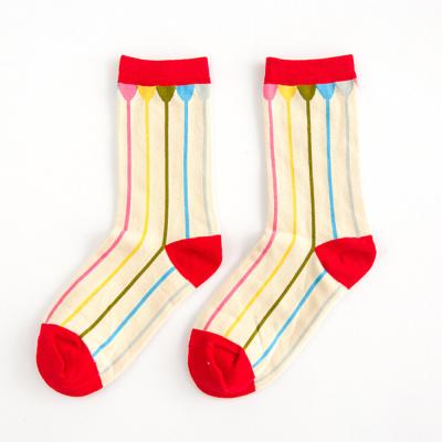 China Wholesale cute cartoon design custom mid calf cotton socks for school girls for sale