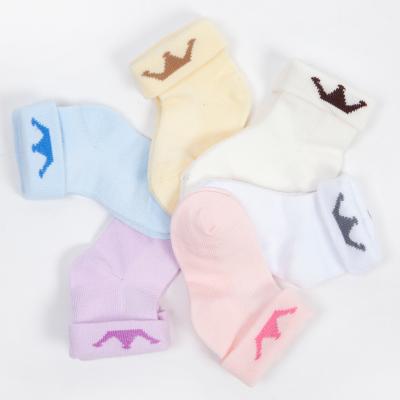 China Breathable custom jacquard newborn baby summer cotton socks for sale