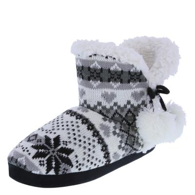 China Hot selling fashionable pom pom female winter cashmere bootie for sale