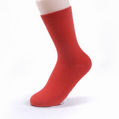 China Plain color knitted half terry mid calf bamboo businessmen socks for sale