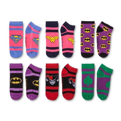 China Women's Super Hero Low-Cut Multi Colored Socks for sale