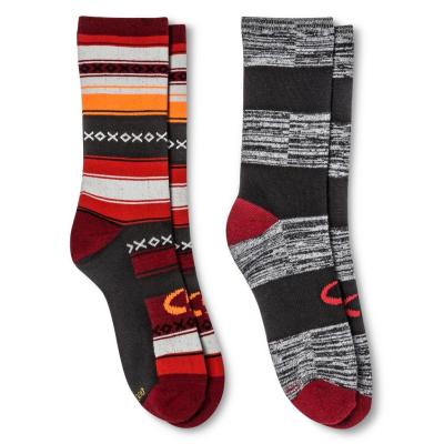 China Women's Lifestyle Gray/Black Rugby Stripes Crew Socks for sale