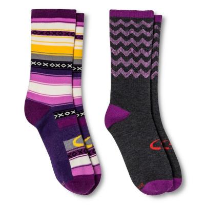 China Women's Lifestyle Gray/Black Rugby Stripes Crew Socks for sale