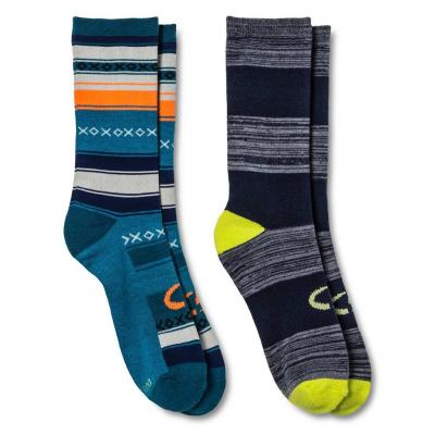 China Women's Lifestyle Gray/Black Rugby Stripes Crew Socks for sale