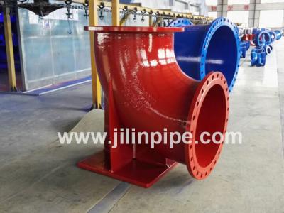 China Ductile iron pipe fittings, double flanged duckfoot bend for sale